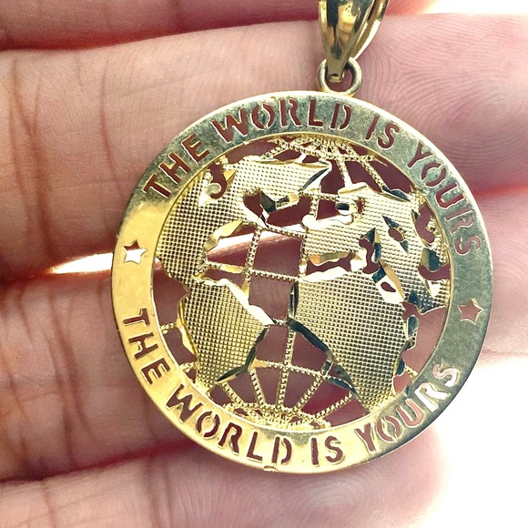 Jewelry | 1kt Gold Globe World Map Pendant | Poshmark